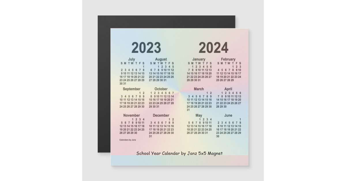 2023-2024 Rainbow School Year Calendar by Janz Magnetkarte | Zazzle.at