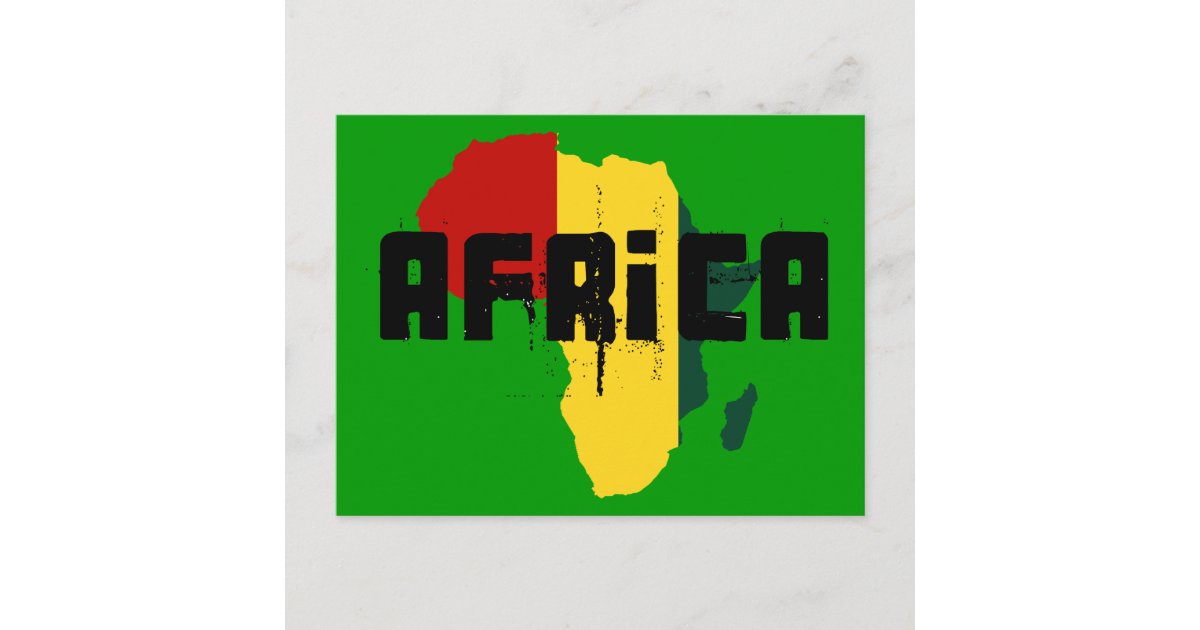 Africa Reggae Rasta Flag Africa Map Postkarte | Zazzle.at