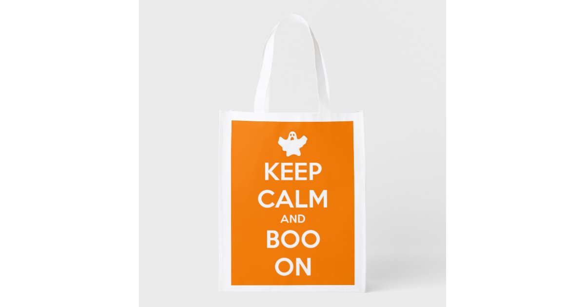 Behalten Sie Ruhe und Boo auf orange Wiederverwendbare Einkaufstasche ...