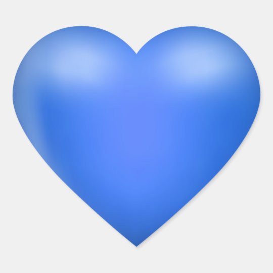 blaues Herz der Liebe-3D Herz-Aufkleber | Zazzle.at