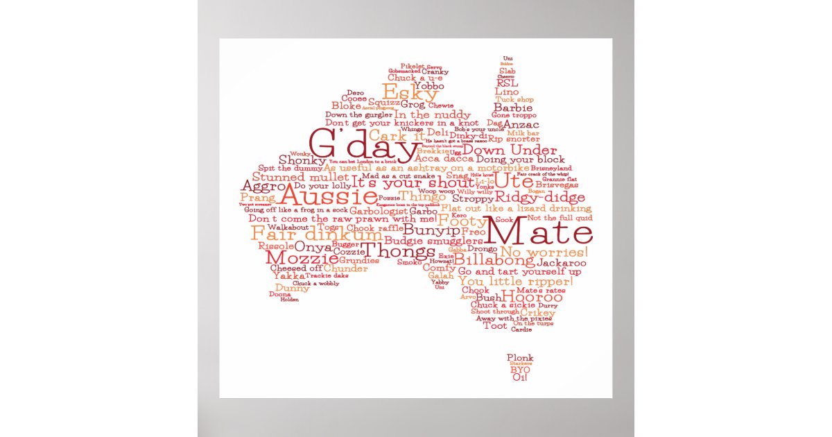Bushfire Special Edition Aussie Slang Karte Poster | Zazzle.at