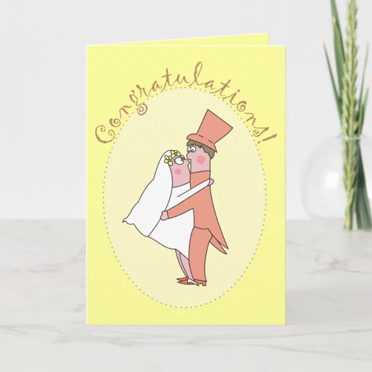 Cartoon Newlyweds Congratulations Wedding Cards Karte | Zazzle.at