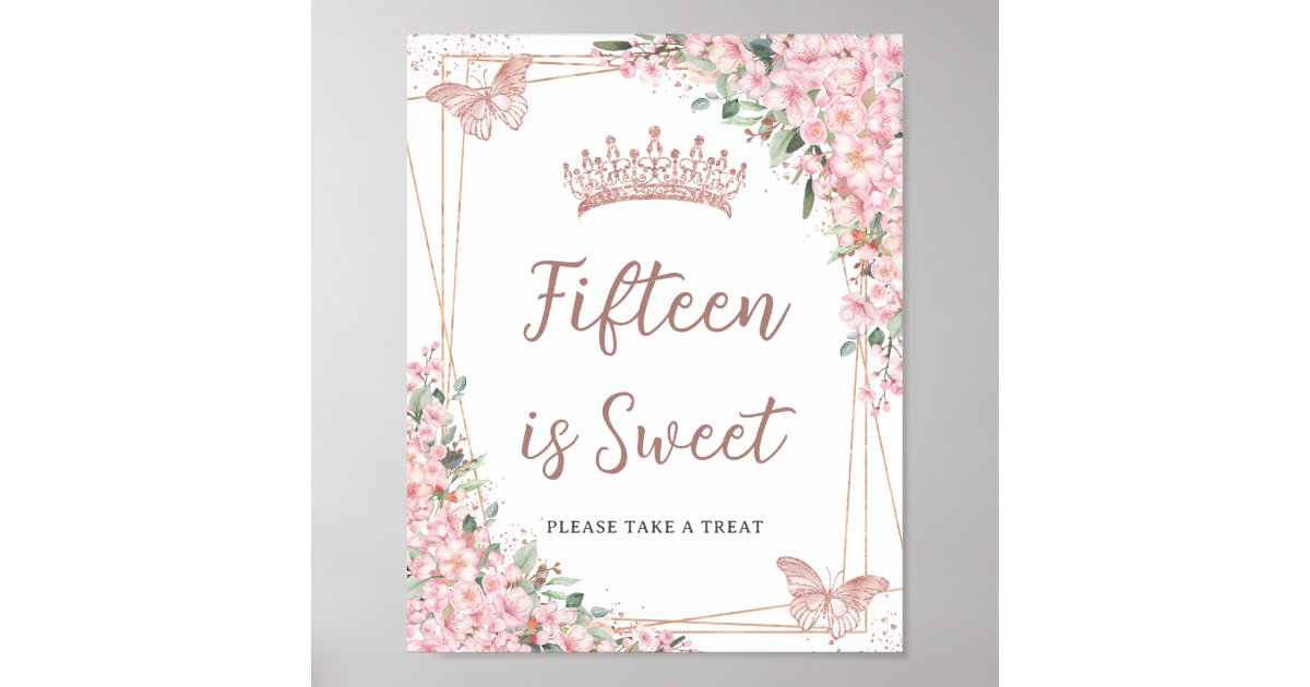 Cherry Blossoms Rose Gold Schmetterlinge Sweet Lec Poster | Zazzle.at