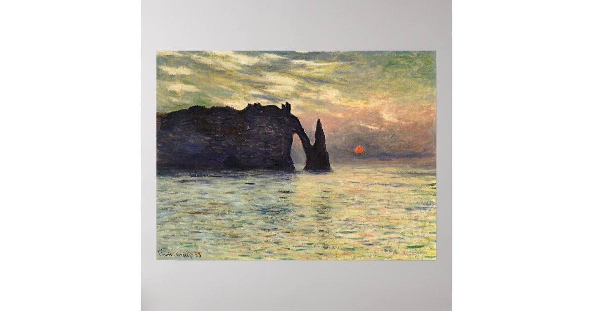Die Klippe Etretat, Sonnenuntergang von Claude Mon Poster | Zazzle.at