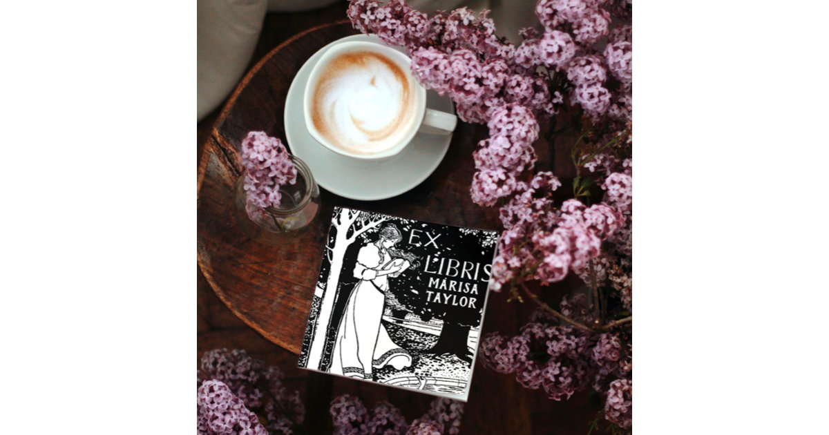 Frau Reading unter einem Baum Permastempel | Zazzle.at