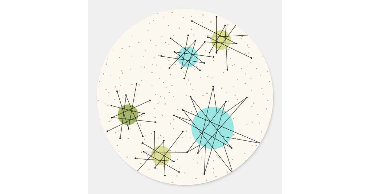 Iconic Atomic Sternexplosionen Round Stickers | Zazzle.at