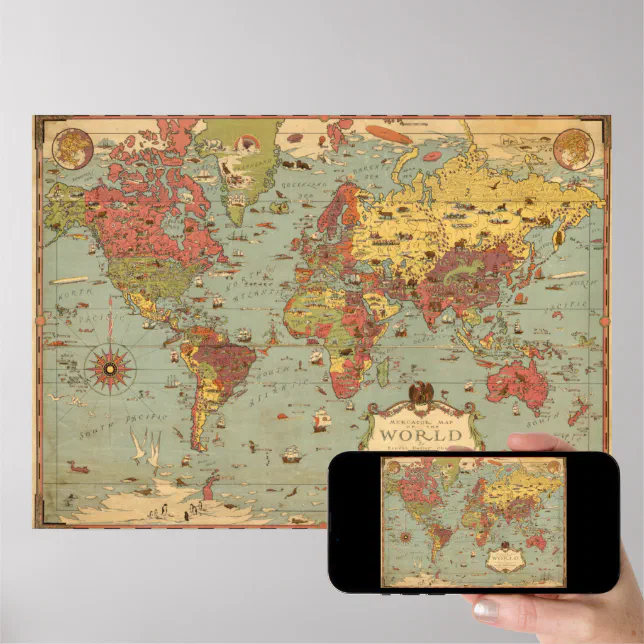Mercator Map of the World Poster | Zazzle.at