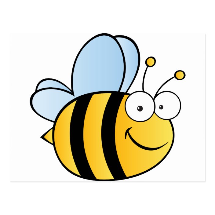Niedliche Cartoon-Biene Postkarte | Zazzle.at