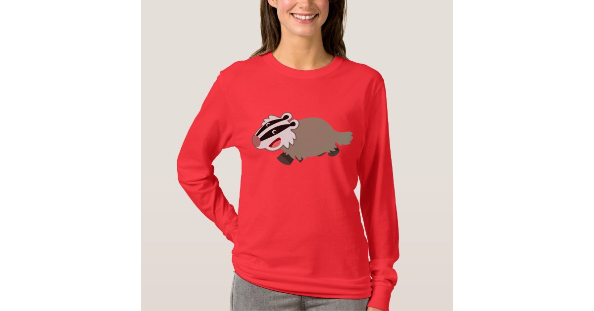 Niedlicher Cartoon Badger Women T - Shirt | Zazzle.at