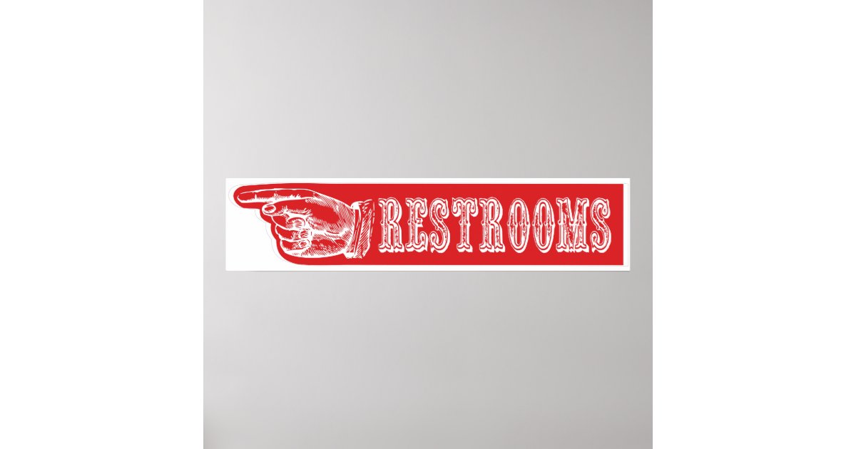 Restroom Pointing Finger Carnival Circus Signature Poster | Zazzle.at