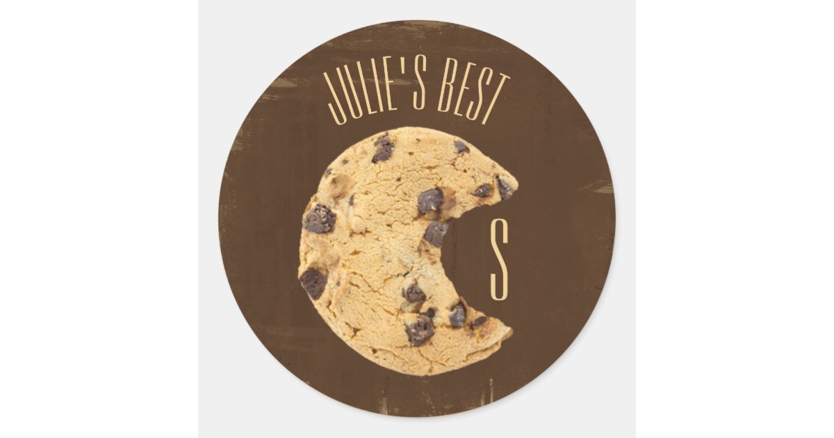 Schokolade Chip Cookie Bite Classic Round Sticker | Zazzle.at