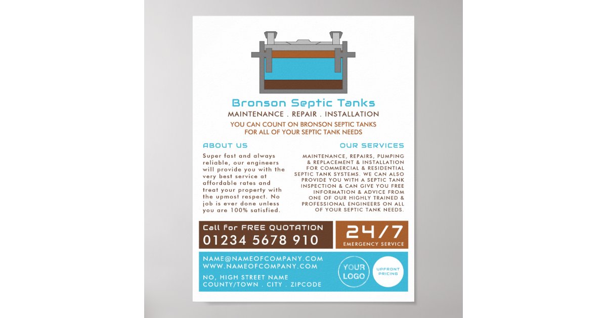 Septic Tank, Septic Company, Septic Engineer Poster | Zazzle.at