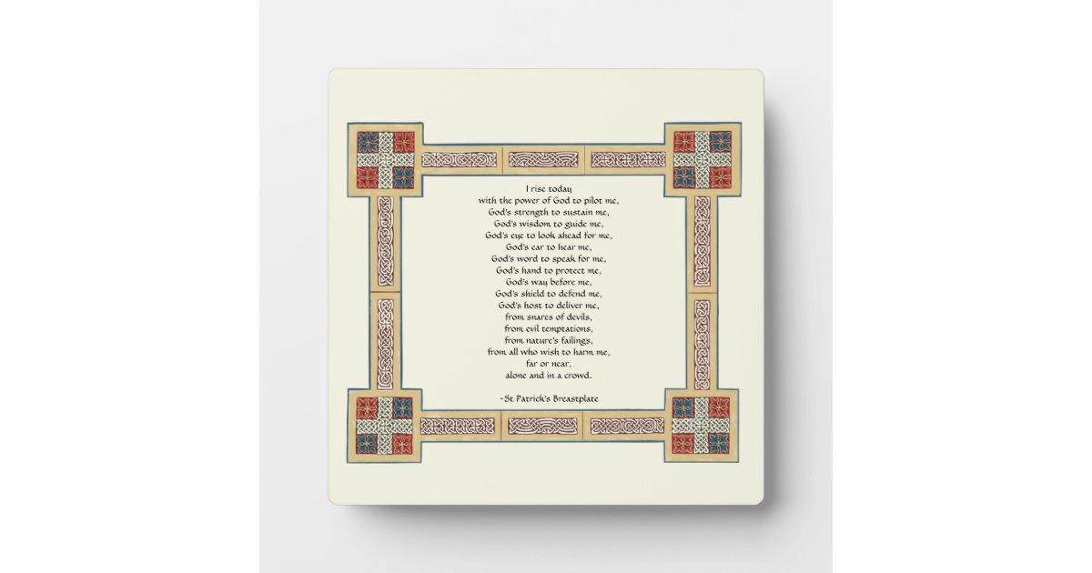 St. Patrick's Breastplate Gebet mit keltischen Kno Fotoplatte | Zazzle.at
