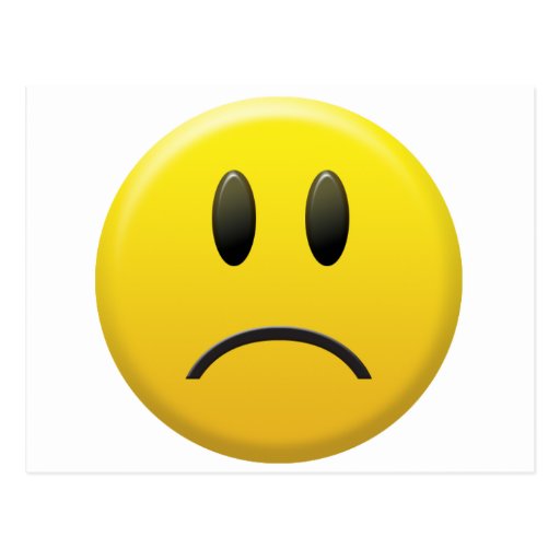 Trauriger Smiley Postkarten | Zazzle